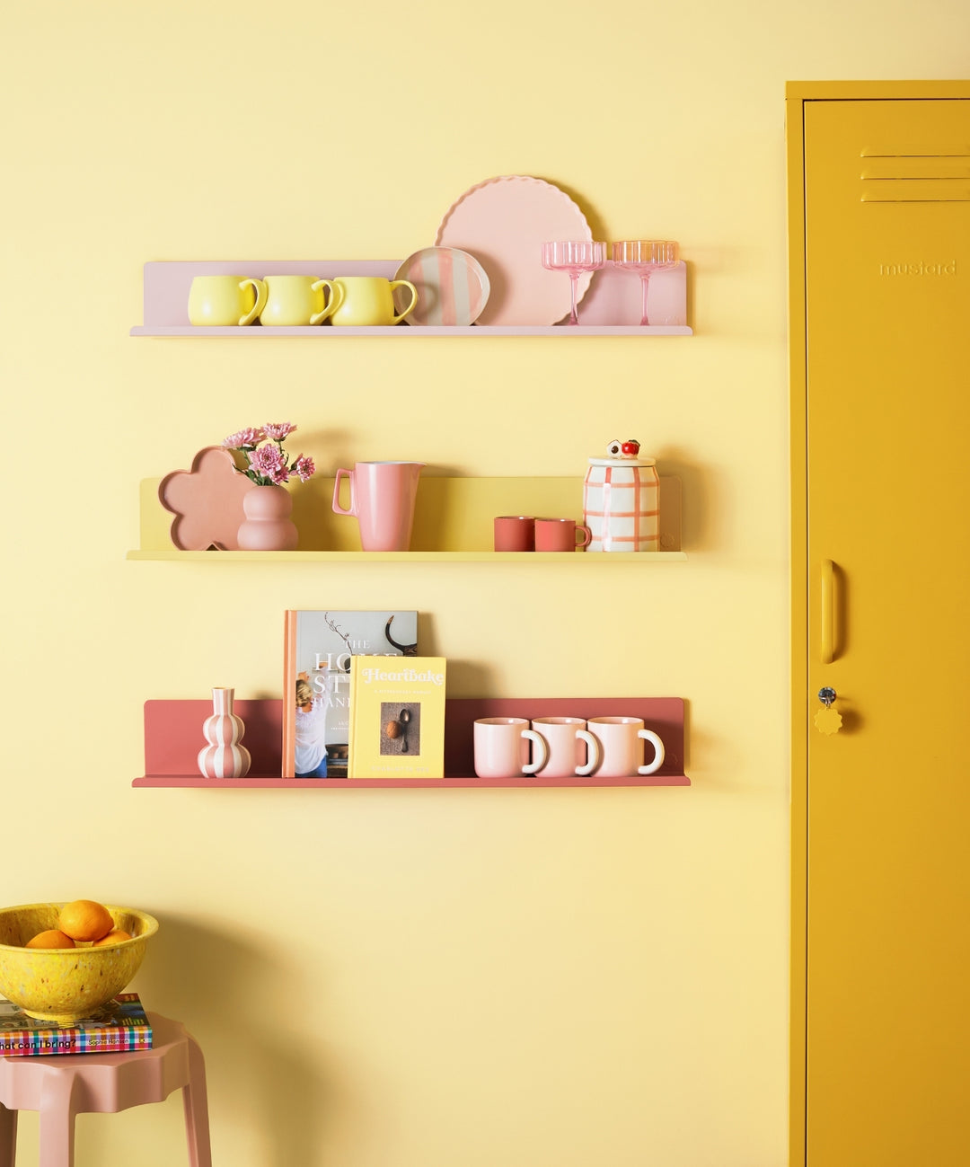 The Ledge in Blush Large • Pink Floating Wall Shelf • Mustard Made ...