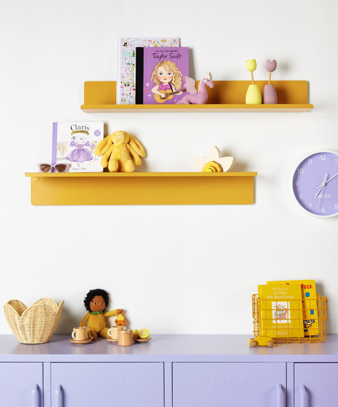 The Ledge in Mustard Large • Yellow Floating Wall Shelf • Mustard Made ...