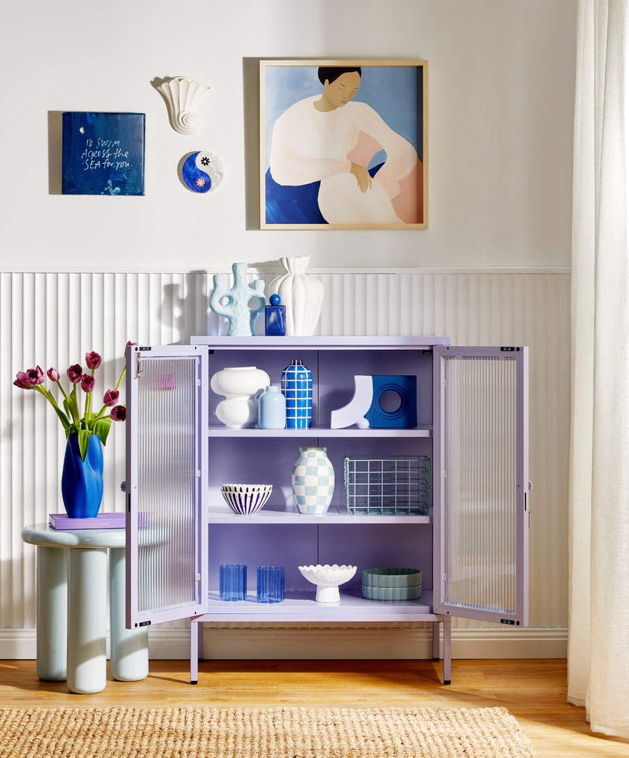 The Mixer in Lilac • Purple Display Cabinet Locker with Fluted Glass ...