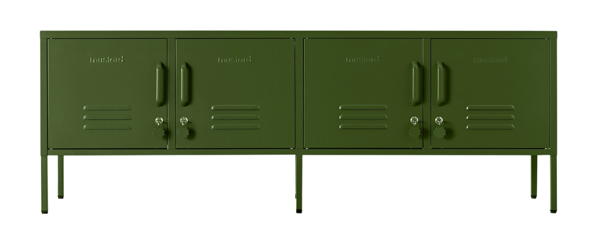 The Standard in Olive • Green TV Unit • Mustard Made
