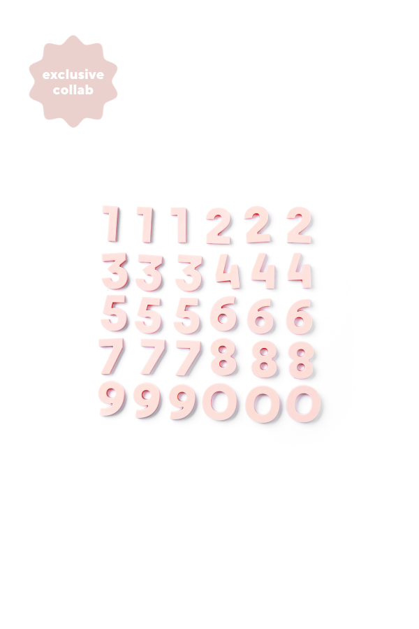 Number Magnets in Blush by Wordbits